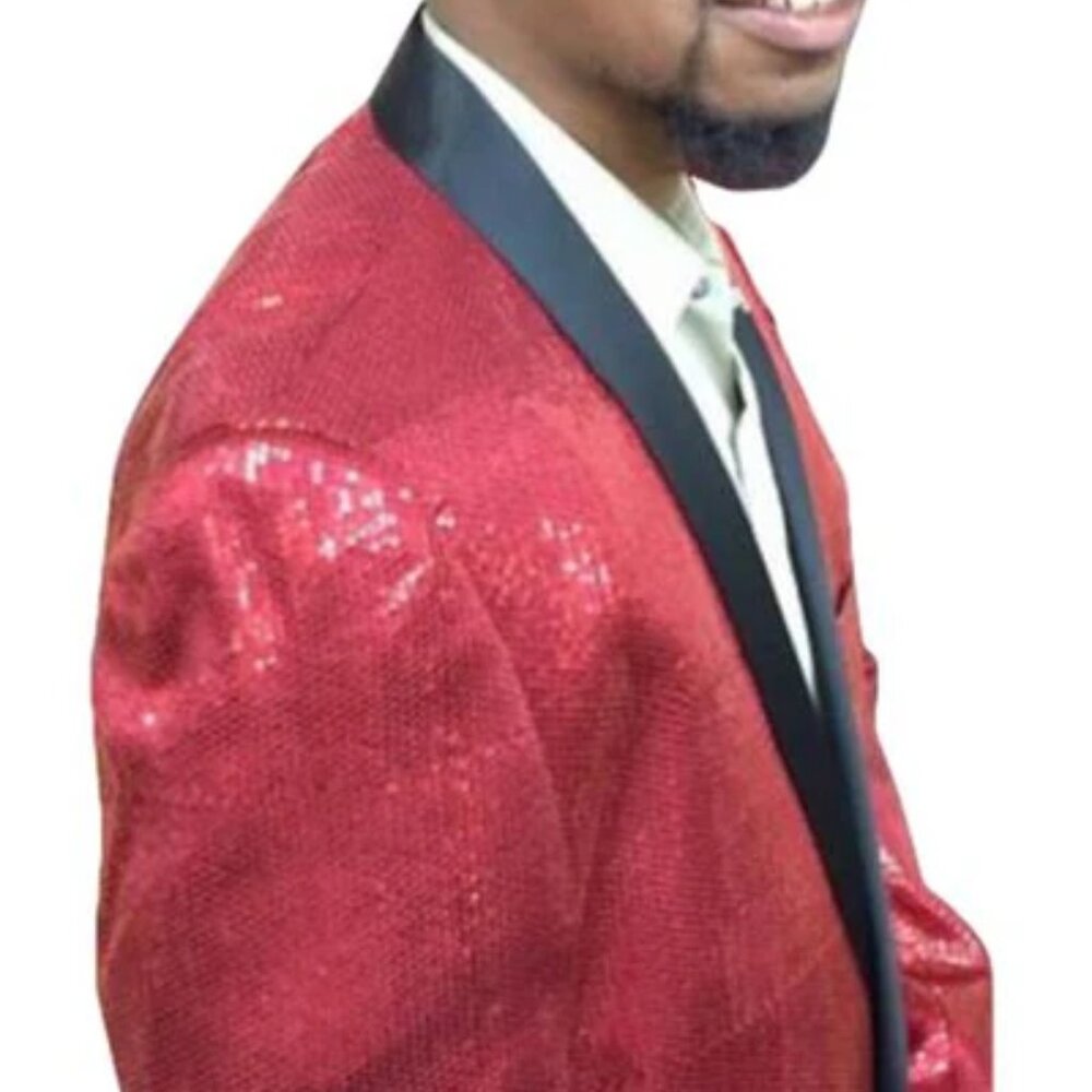 Sequin Tuxedo - Mens Blazer - Red Dinner Jacket - Shi… - Gem
